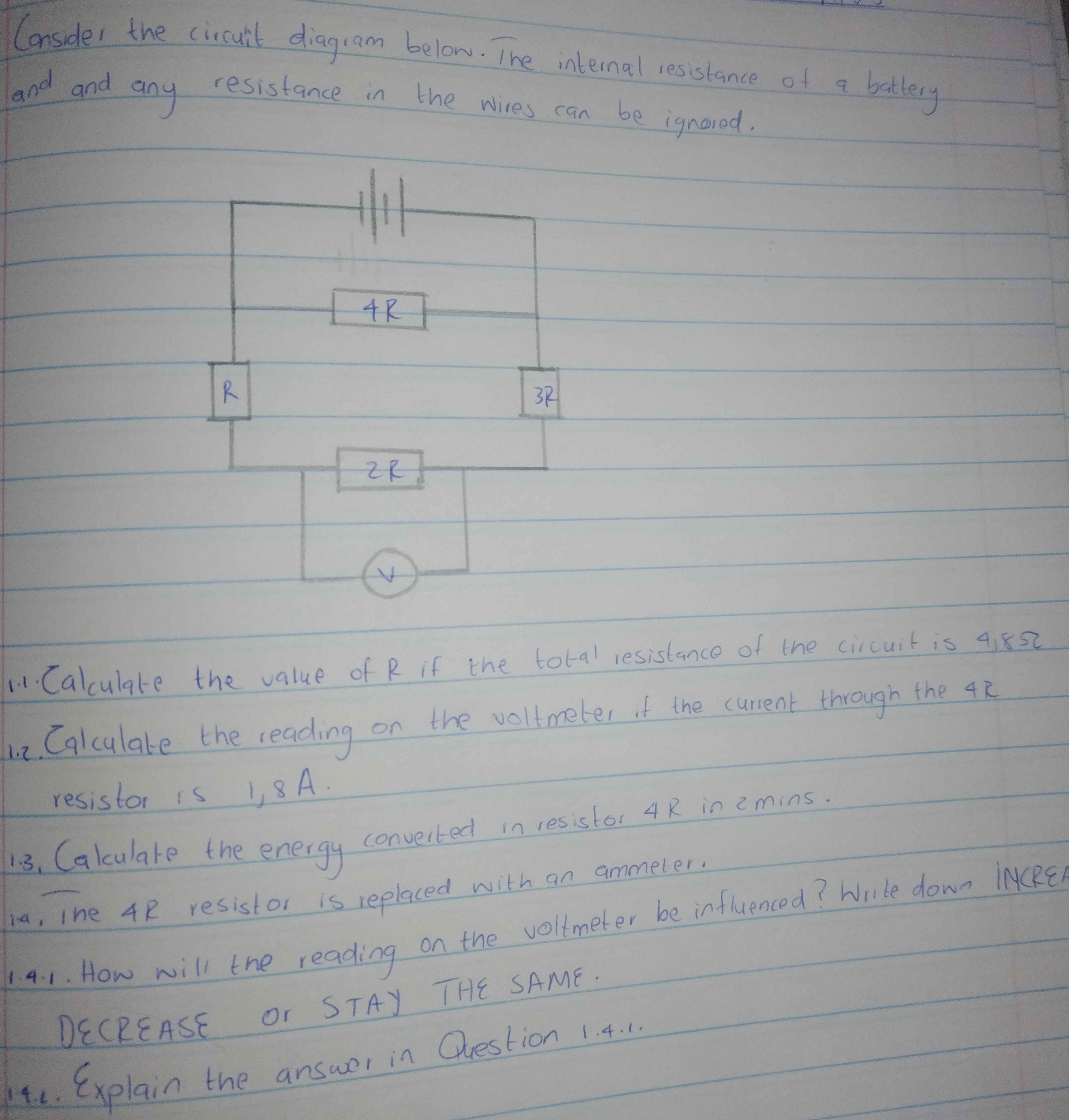 Consider the circuit diagram below. The | StudyX