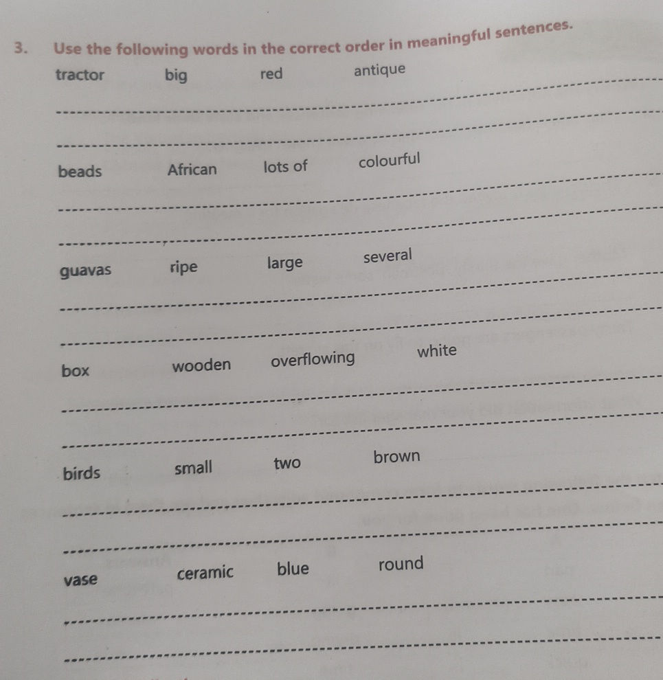 3. Use the following words in the correct | StudyX