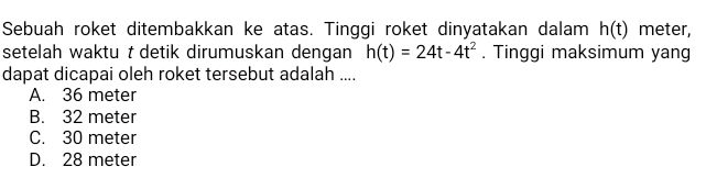 Sebuah roket ditembakkan ke atas. Tinggi | StudyX