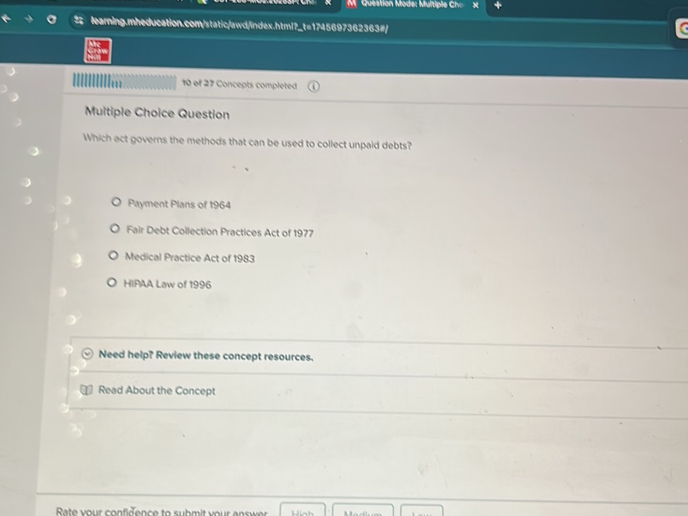 Multiple Choice Question Which act governs | StudyX