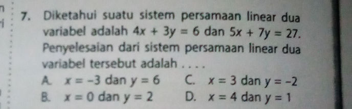Diketahui suatu sistem persamaan linear dua | StudyX