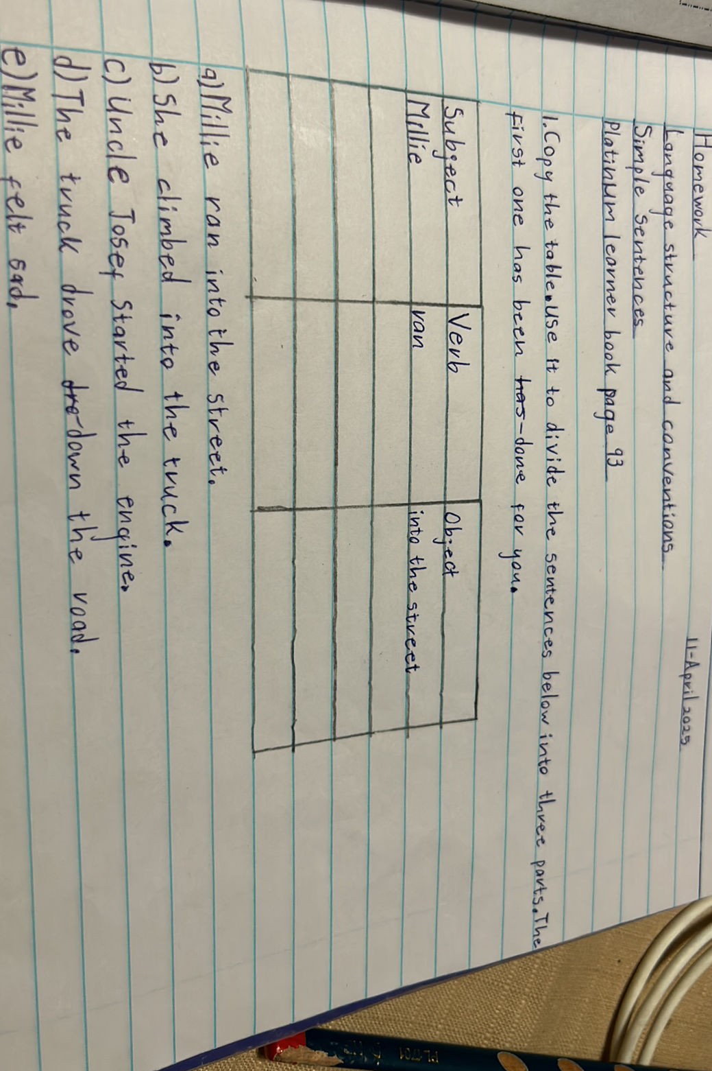 1. Copy the table use it to divide the | StudyX