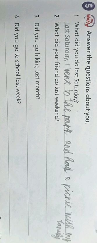 1 What did you do last Saturday? Last | StudyX