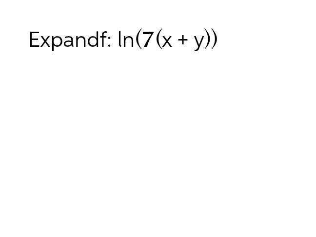Expanding Logarithms: ln(7(x + y)) | StudyX