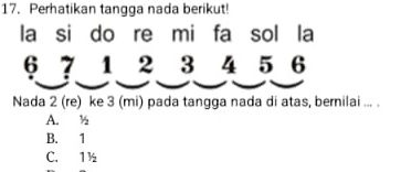 17. Perhatikan tangga nada berikut! la si do | StudyX