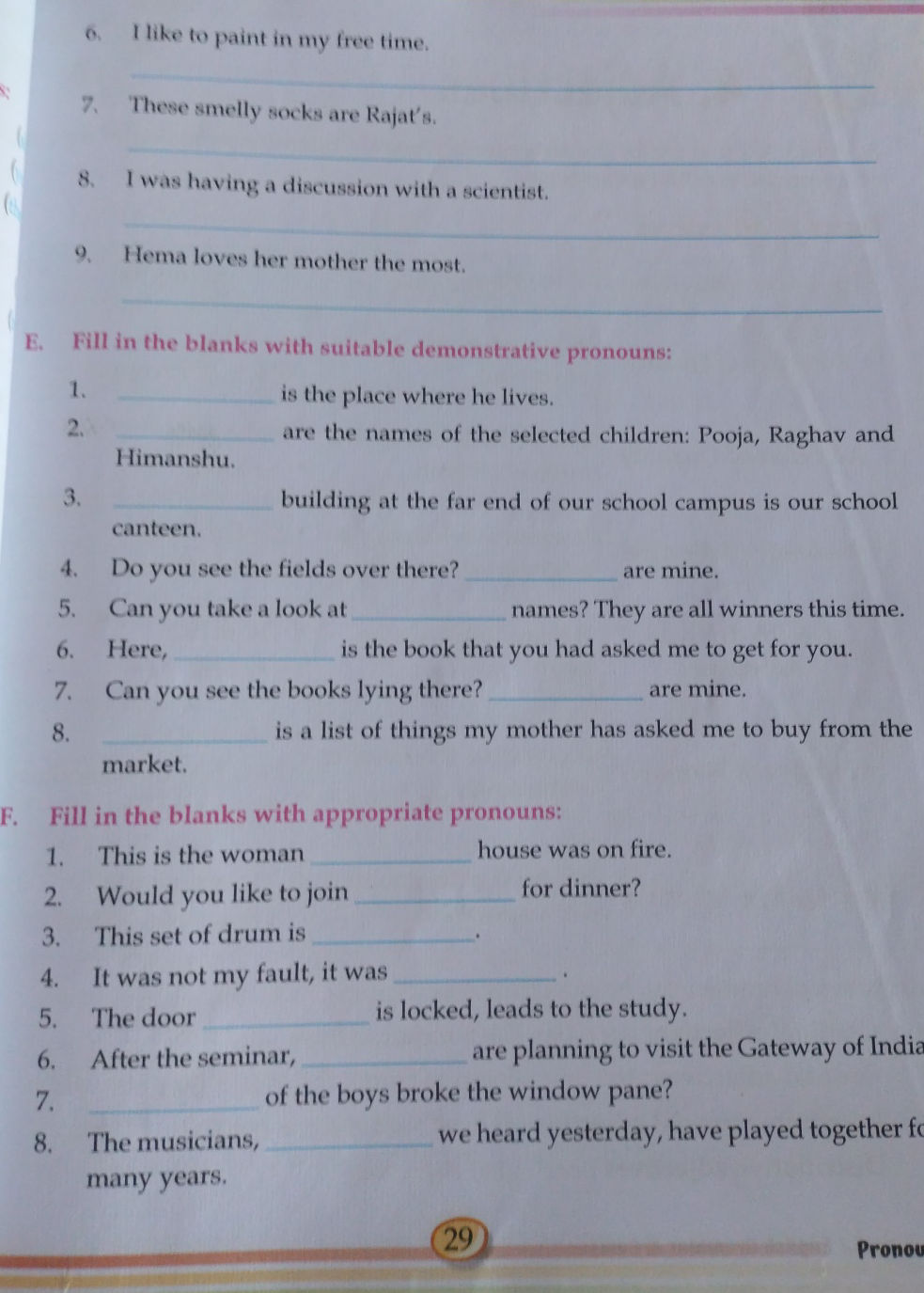E. Fill in the blanks with suitable | StudyX