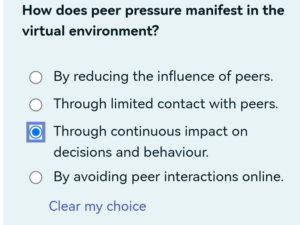How does peer pressure manifest in the | StudyX