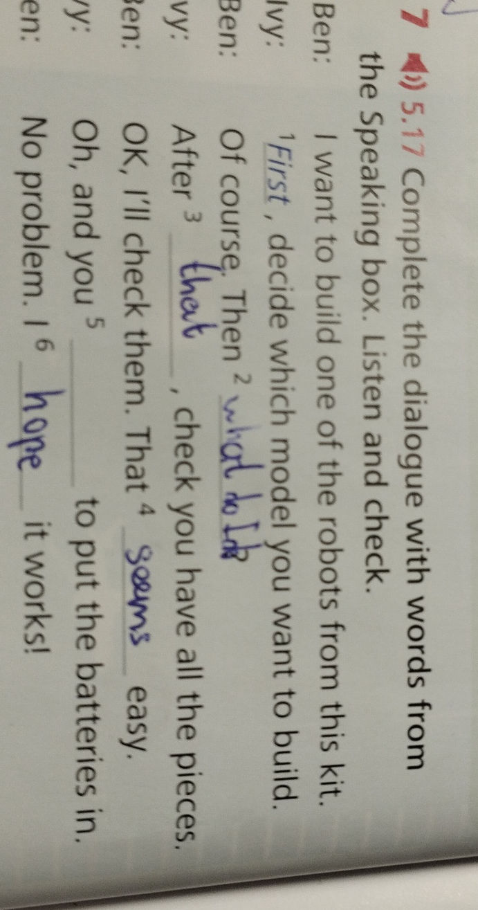 Complete the dialogue with words from the | StudyX