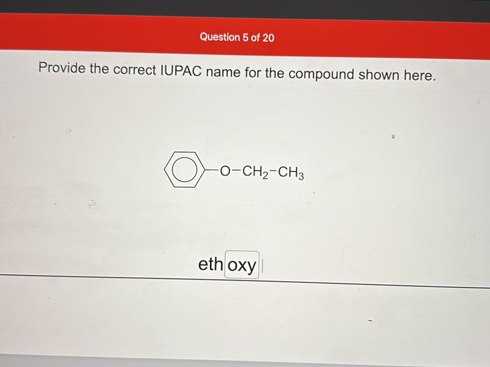 Provide the correct IUPAC name for the | StudyX