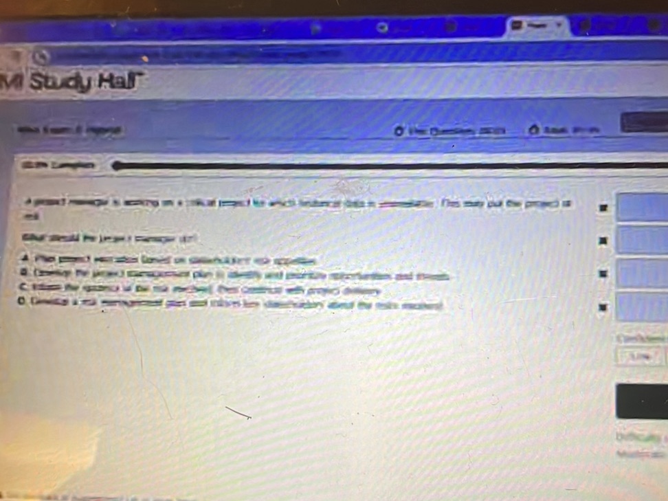 A project manager is working on a critical | StudyX