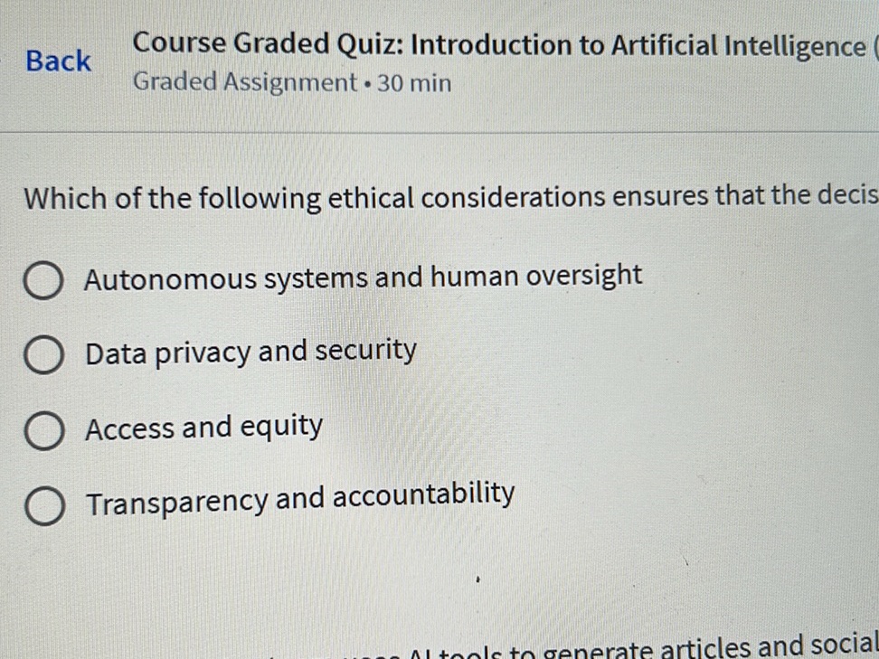 Which of the following ethical | StudyX