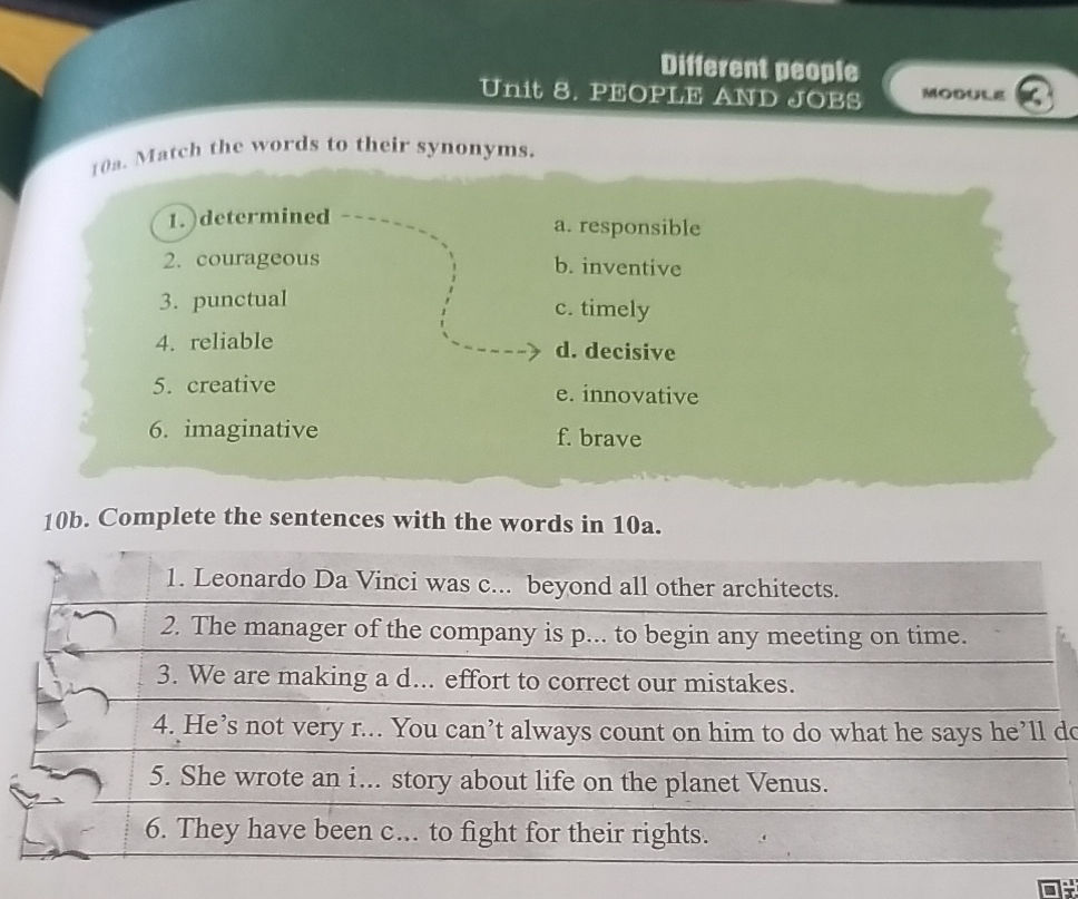 10a. Match the words to their synonyms. 1. | StudyX