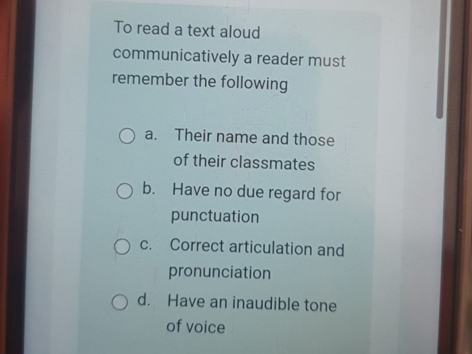 To read a text aloud communicatively a | StudyX