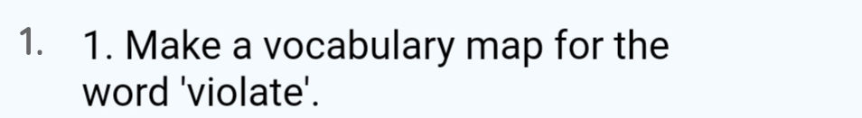 1. Make a vocabulary map for the word | StudyX