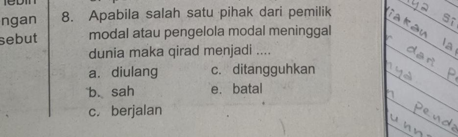 8. Apabila salah satu pihak dari pemilik | StudyX