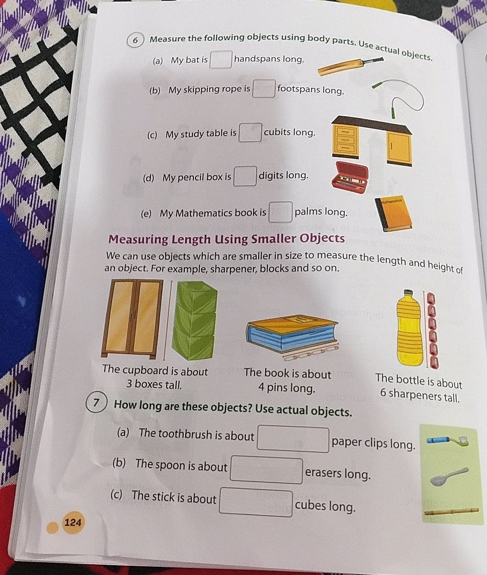 6 Measure the following objects using body | StudyX