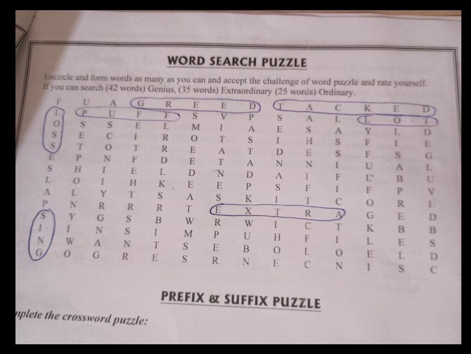 WORD SEARCH PUZZLE Encircle and form words | StudyX
