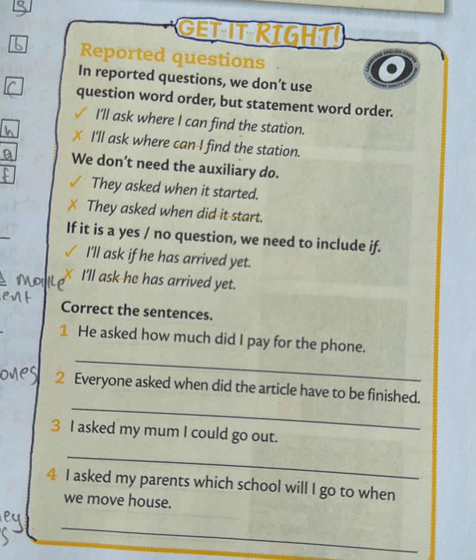 Correct the sentences. 1 He asked how much | StudyX
