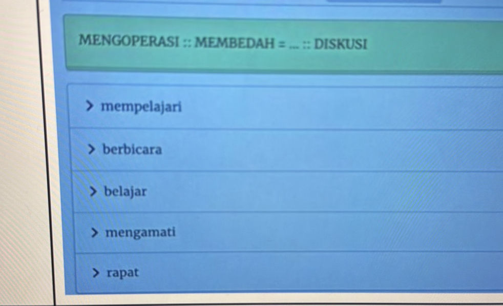 MENGOPERASI :: MEMBEDAH = ... :: DISKUSI > | StudyX