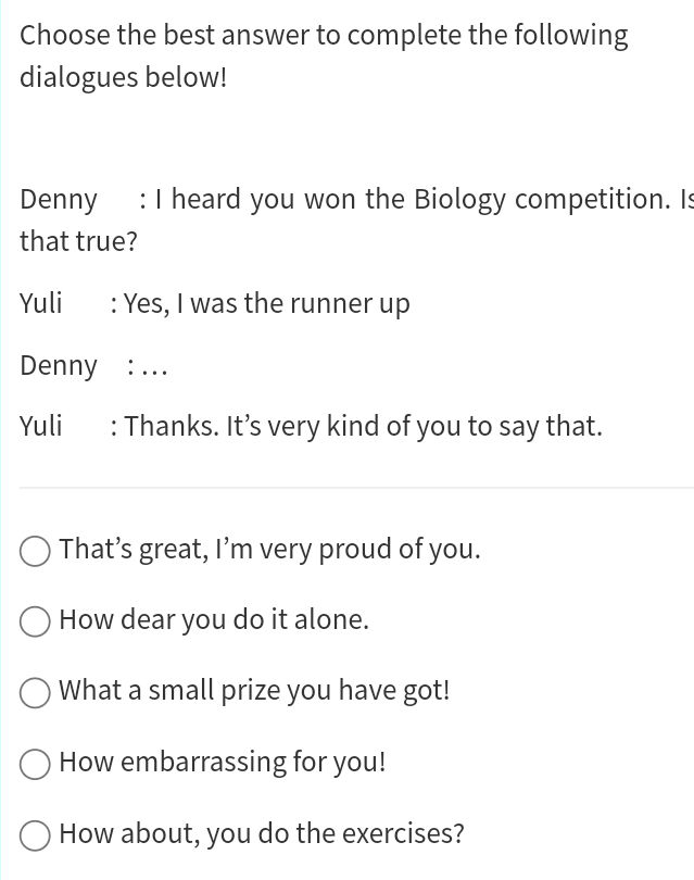 Choose the best answer to complete the | StudyX