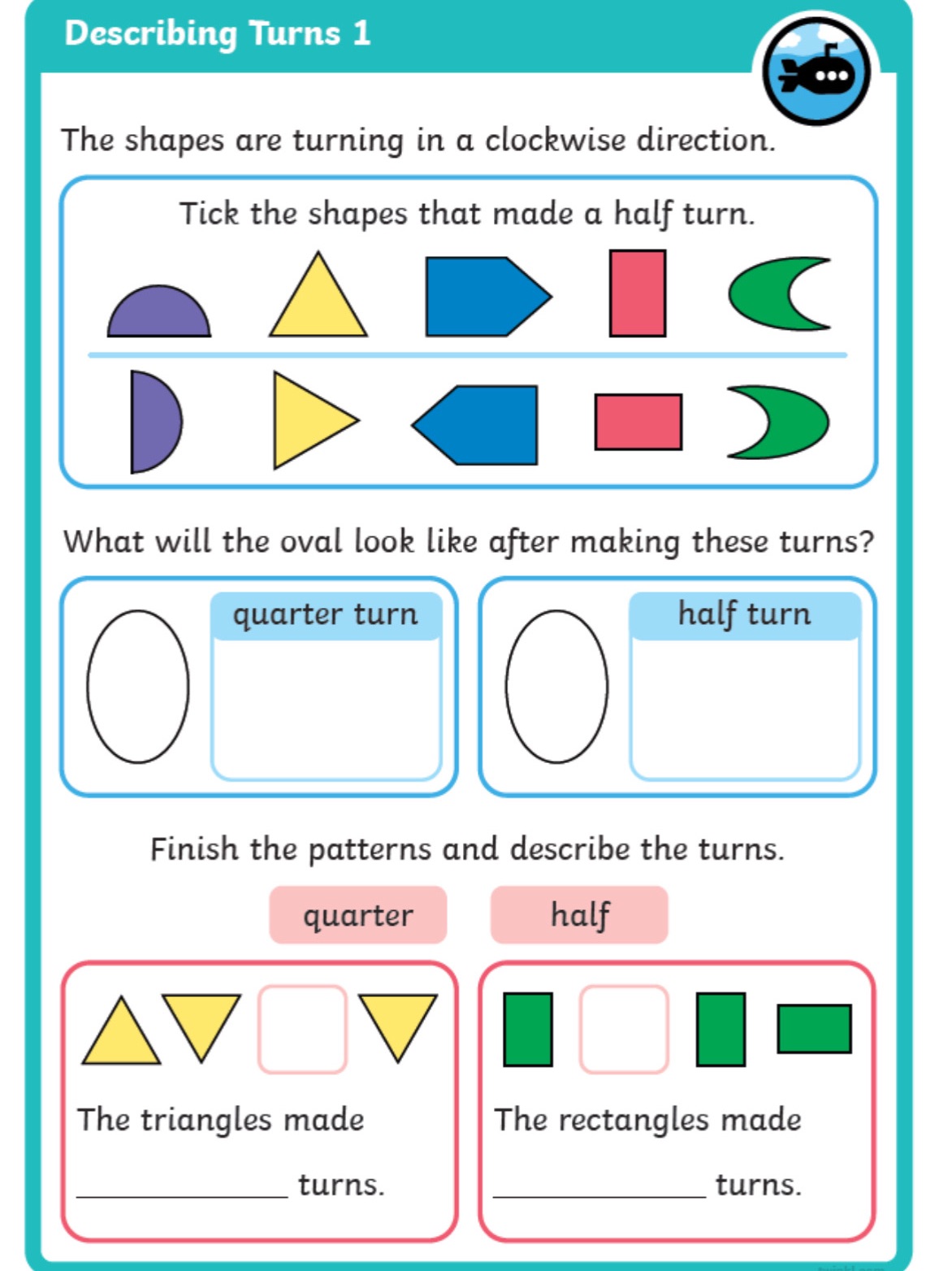 The shapes are turning in a clockwise | StudyX