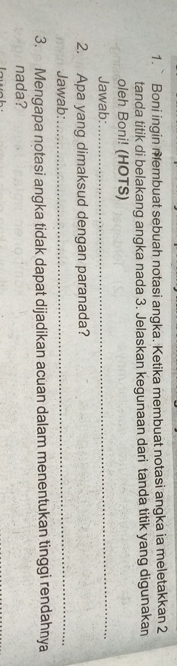 1. Boni ingin Membuat sebuah notasi angka. | StudyX