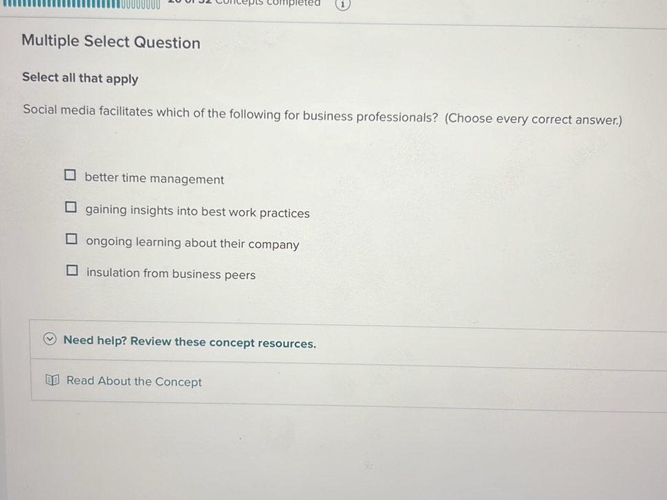 Multiple Select Question Select all that | StudyX