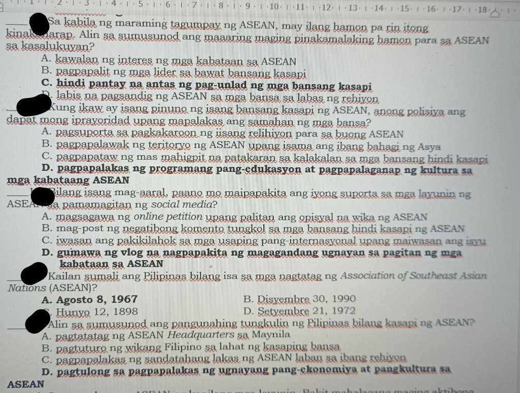 Sa kabila ng maraming tagumpay ng ASEAN, may | StudyX