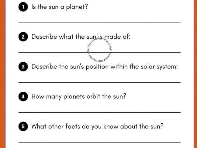 1 Is the sun a planet? 2 Describe what the | StudyX