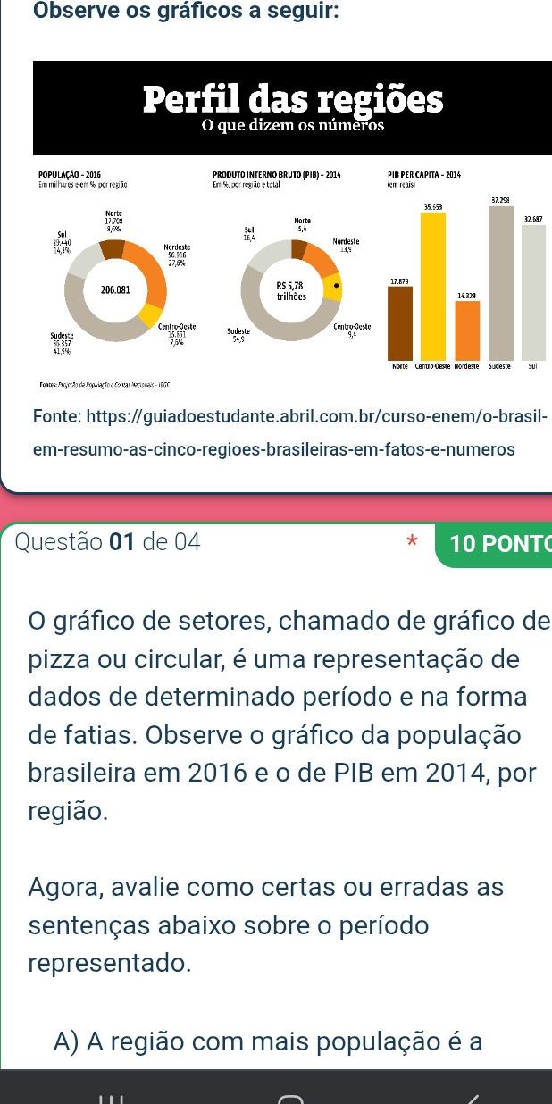 O gráfico de setores, chamado de gráfico de | StudyX