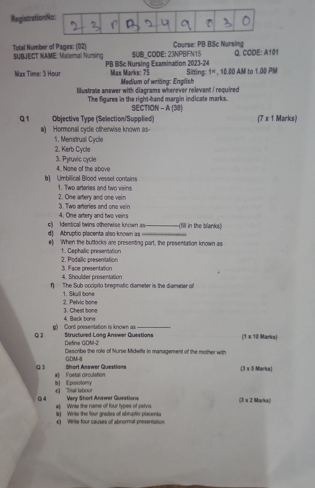 Q1 Objective Type (Selection/Supplied) (7 x | StudyX