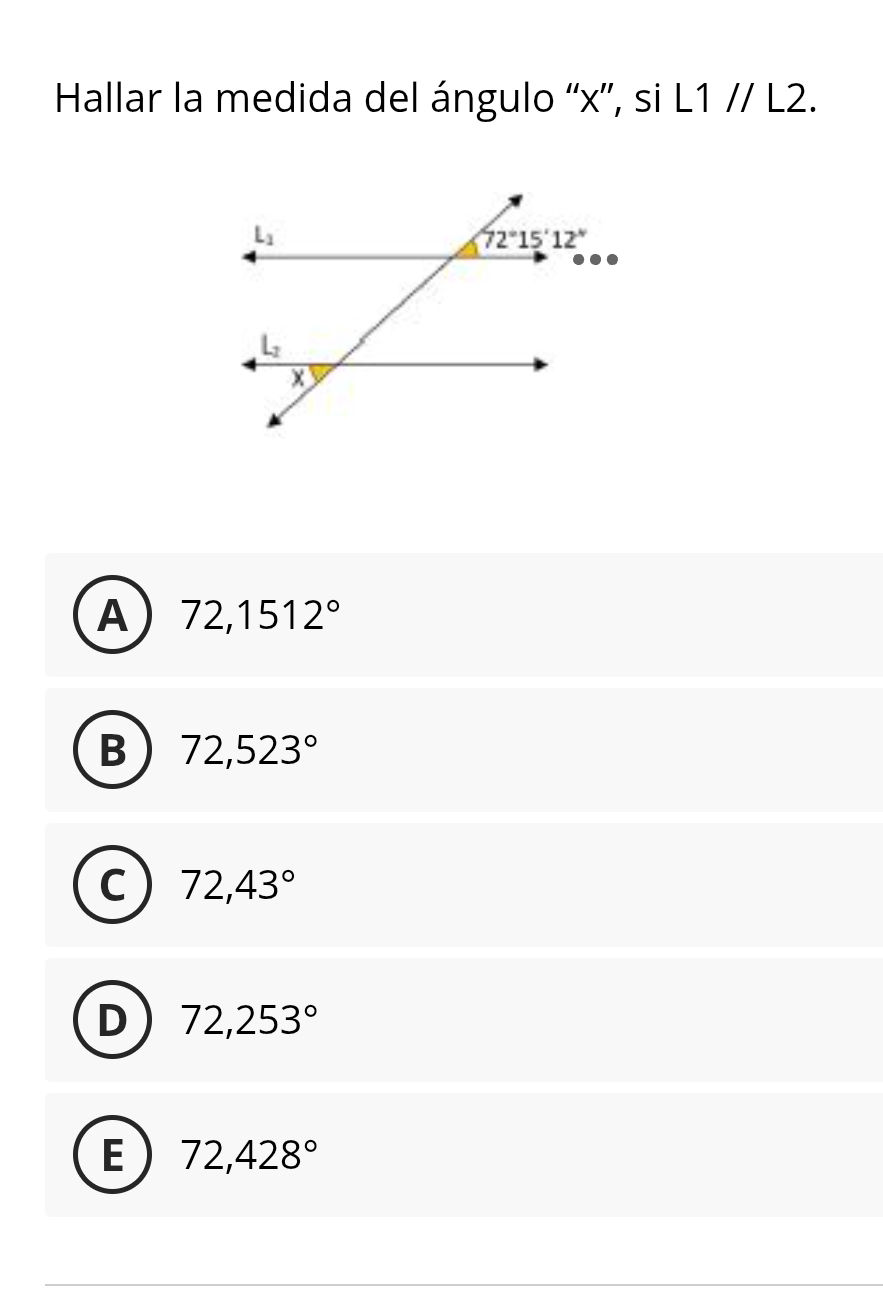 Hallar la medida del ángulo “x”, si L1 // | StudyX