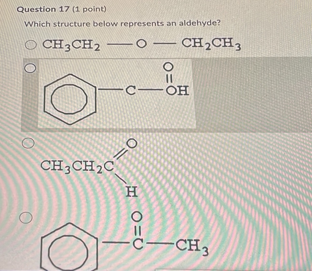 Question 17 (1 point) Which structure below | StudyX