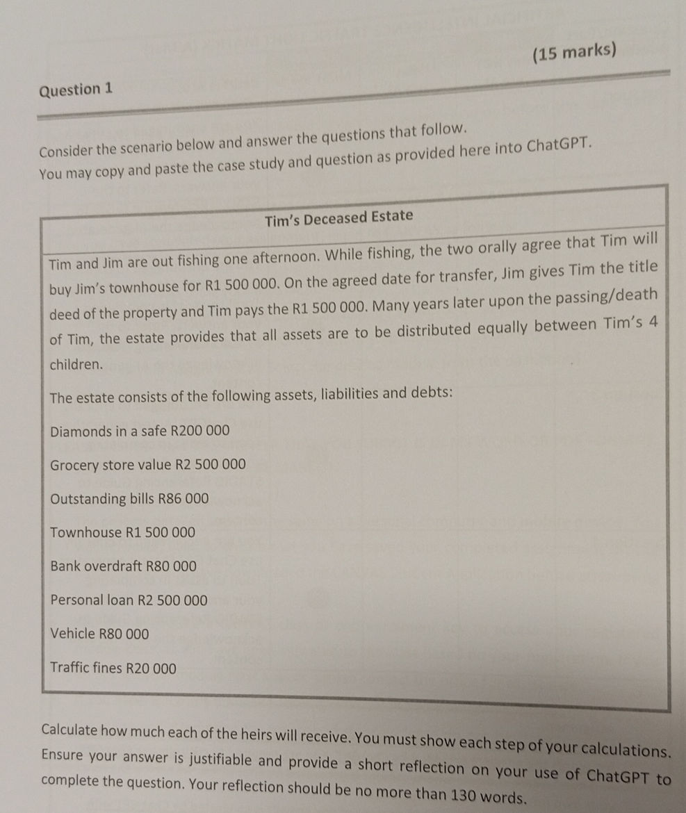(15 marks) Question 1 Consider the scenario | StudyX