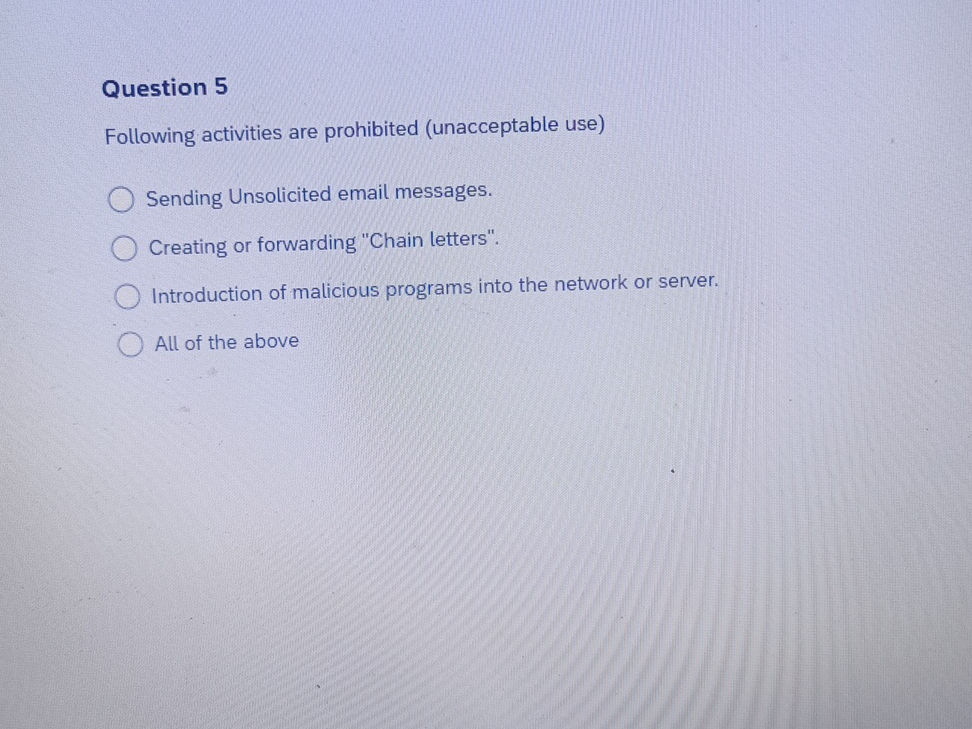 Question 5 Following activities are | StudyX