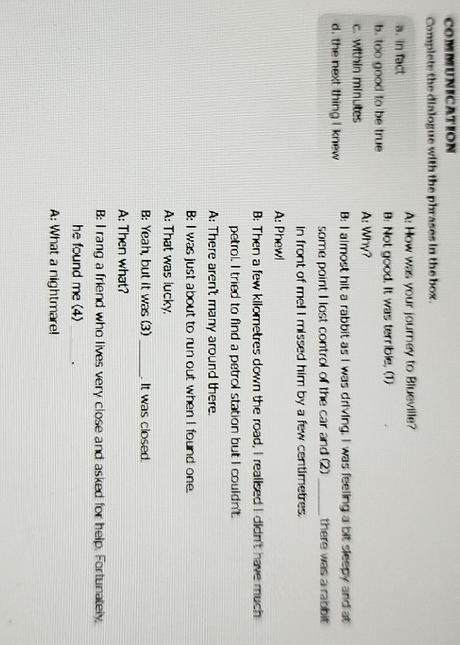 Complete the dialogue with the phrases in | StudyX