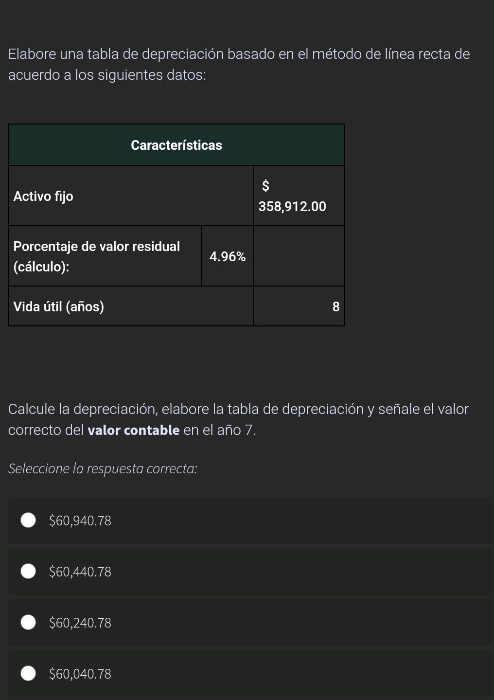 Elabore una tabla de depreciación basado en | StudyX