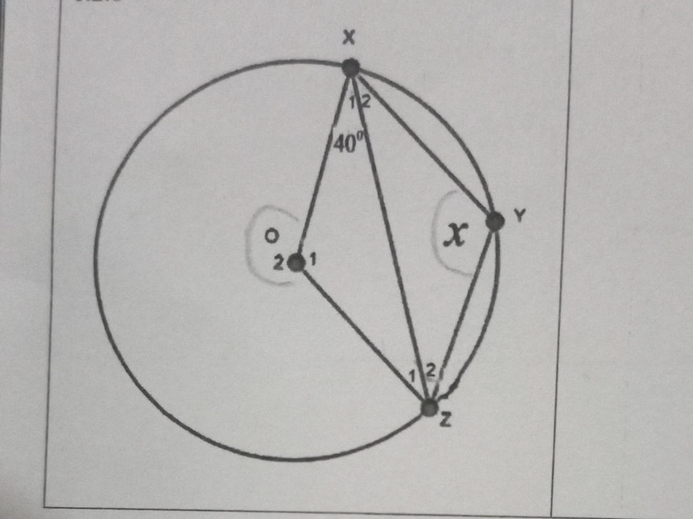 The image shows a circle with points X, Y, Z | StudyX