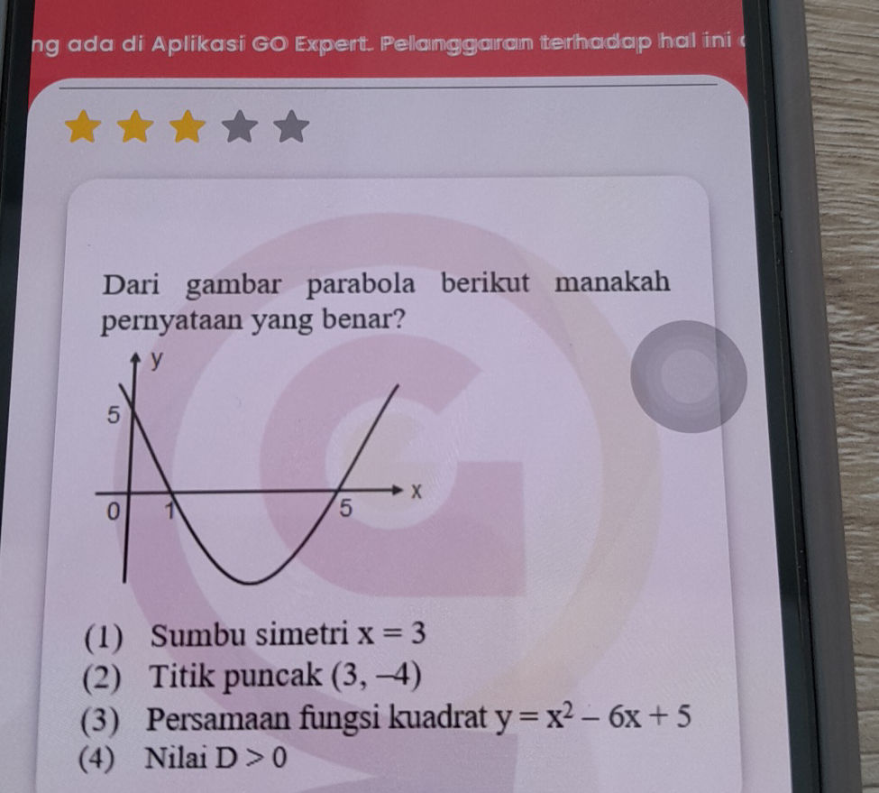 Dari gambar parabola berikut manakah | StudyX