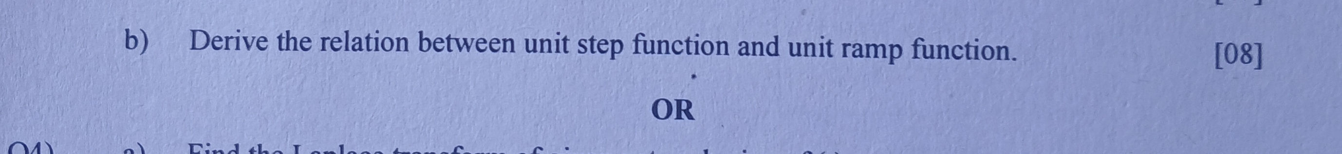 b) Derive the relation between unit step | StudyX