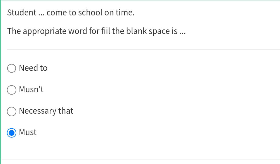 Student ... come to school on time. The | StudyX