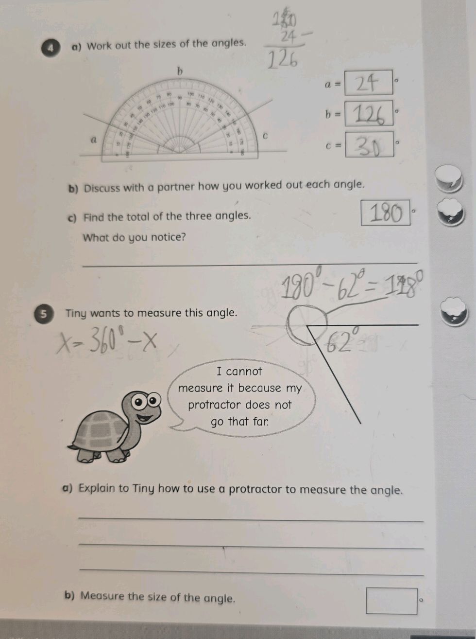 4 a) Work out the sizes of the angles. a = | StudyX