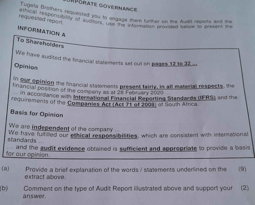 (a) Provide a brief explanation of the words | StudyX
