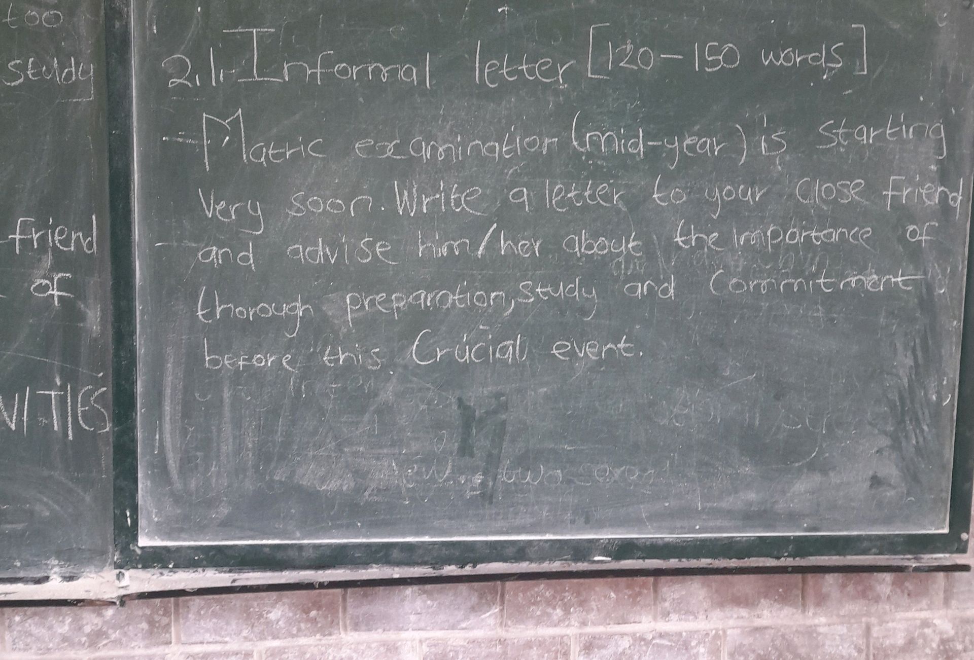 2.1. Informal letter [120-150 words] - | StudyX