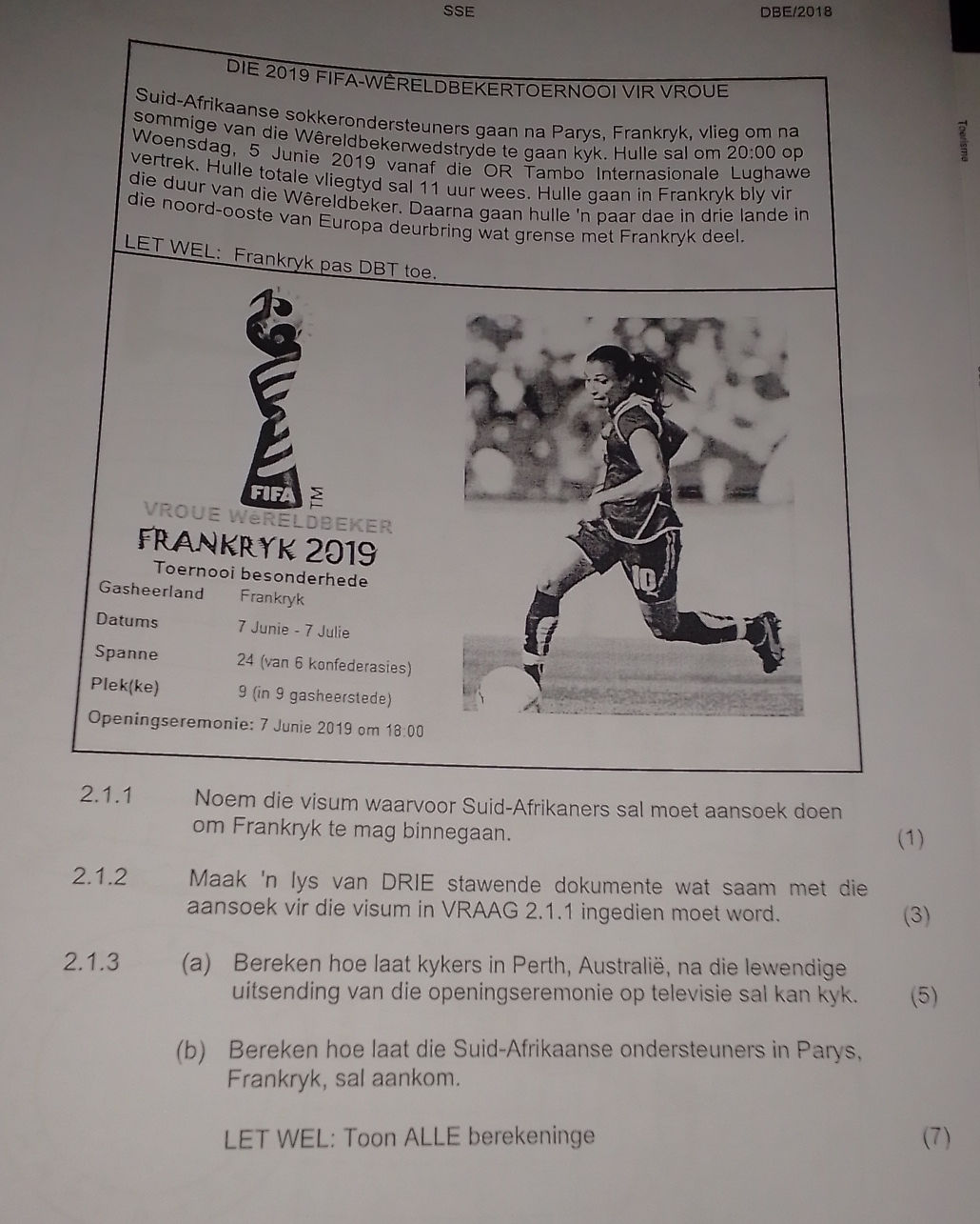 2.1.1 Noem die visum waarvoor | StudyX