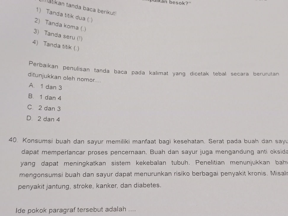 Perhatikan tanda baca berikut! 1) Tanda | StudyX