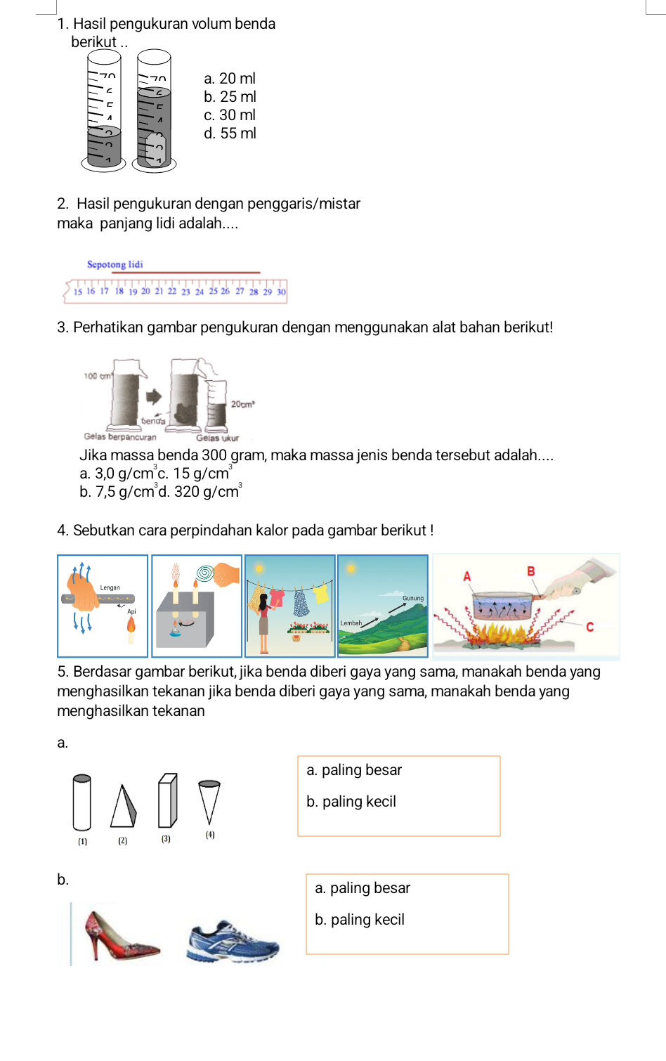 1. Hasil pengukuran volum benda berikut.. | StudyX