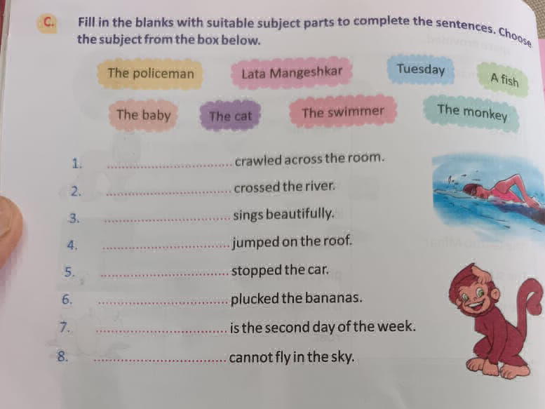 Fill in the blanks with suitable subject | StudyX