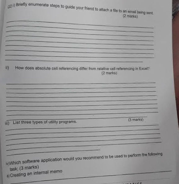 02) i) Briefly enumerate steps to guide your | StudyX