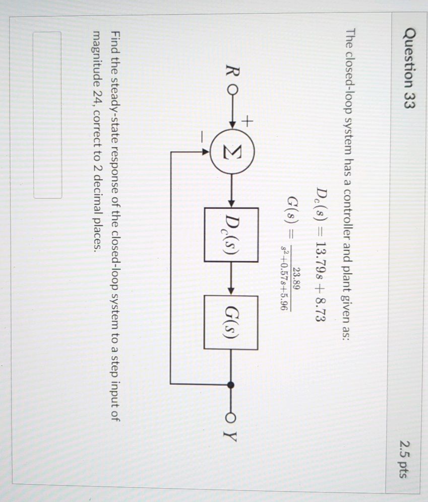 The closed-loop system has a controller and | StudyX